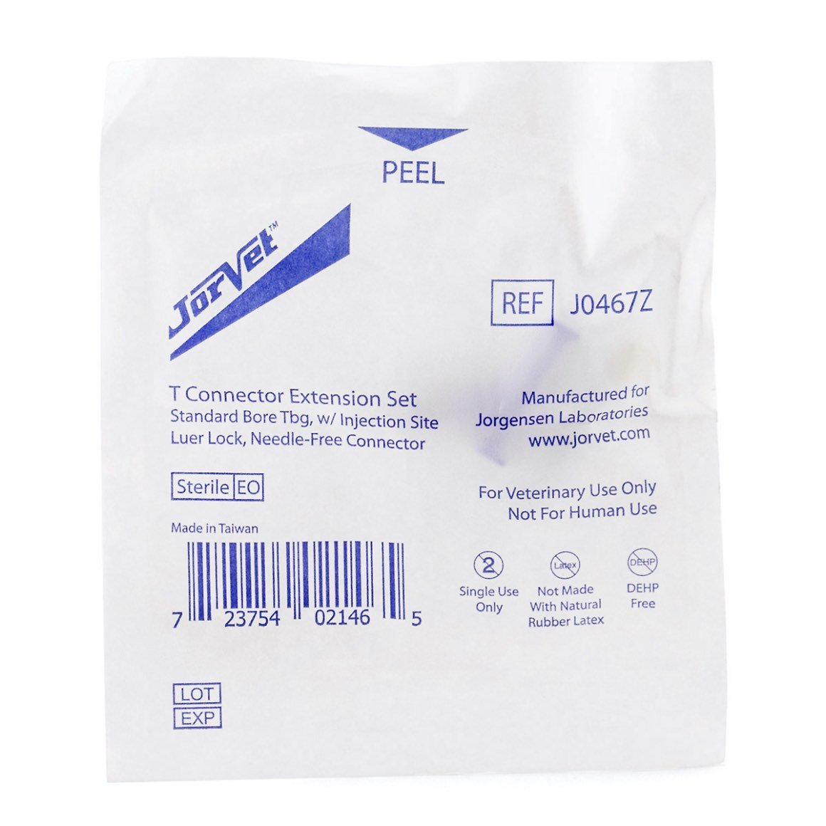 Jorvet T Connector Extension Set – 7 in Sterile Luer-Lock T-Port with ...