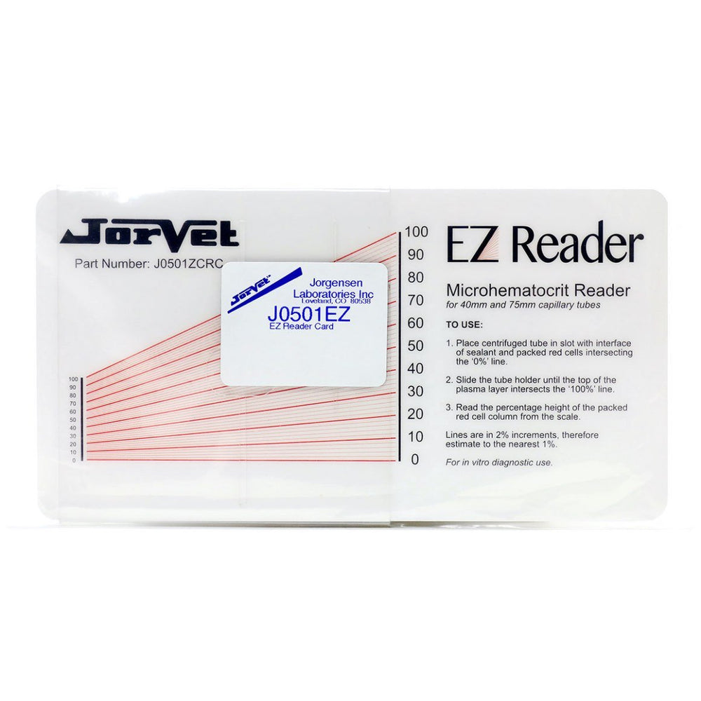 Jorvet EZ Reader Microhematocrit Chart – PCV Reader for Veterinary ...