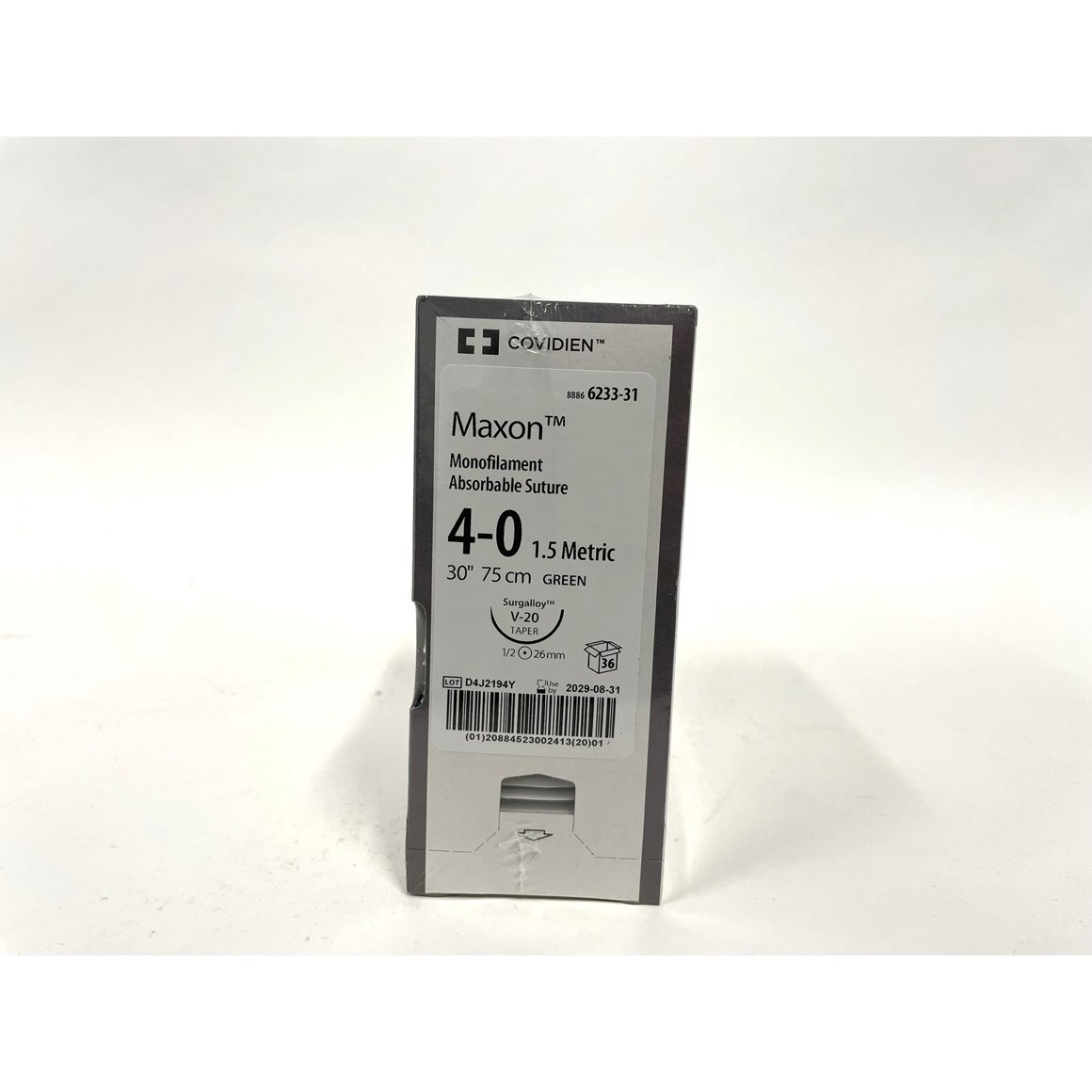 Maxon 4-0 Absorbable Polyglyconate Suture with 1/2 Circle TAPERPOINT CV ...